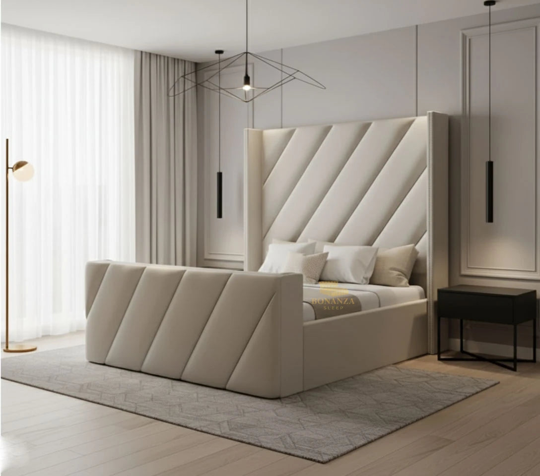 Everleigh Wingback Posh T.V Bed | Different Storage Available – Bonanza ...