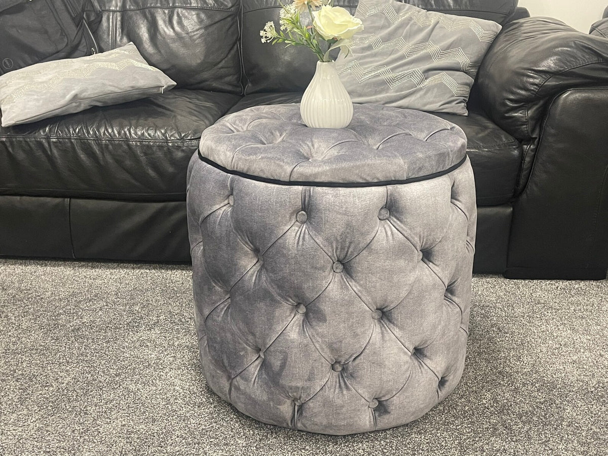 Chesterfield Round Design Footstool – Bonanza Sleep